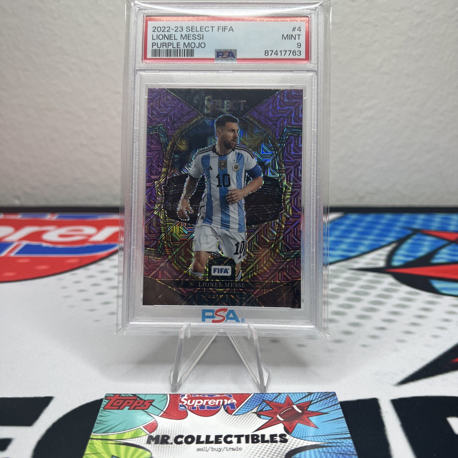 2022-23 Panini Select FIFA - Terrace Lionel Messi #4 Purple Mojo Prizm ...