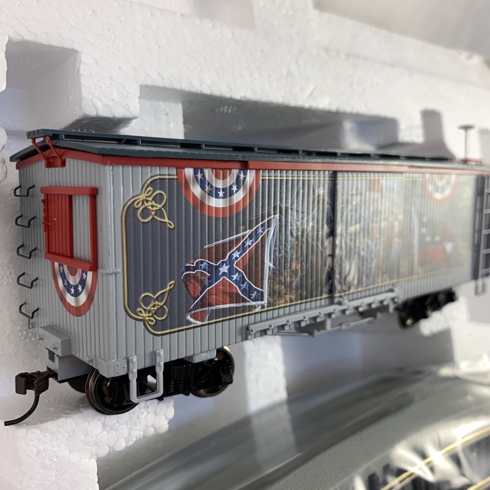 Civil war Confederate Express Train Set 1 Car & Full oval Track W/ COA ...