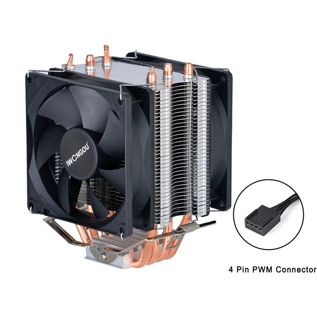 Cpu Cooler X99 4Pin 90Mm Radiator 4 Heatpipes Computer 4Pin Cooling CPU ...