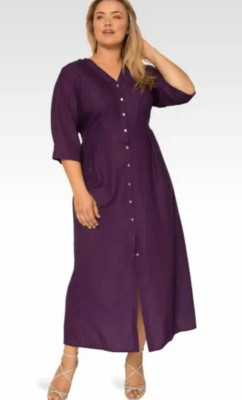 Standards & Practices Plus Size Karla Deep Purple Pintuck Cuffed Short ...