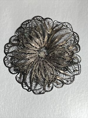 Fancy Filagree Sterling Silver Pin. Free Shipping! 18 Gr .925 Silver ...