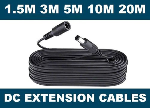 DC Extension Cable Cord Lead M-F Power Adapter 1m 3m 5m 10m 5.5x2.1mm ...