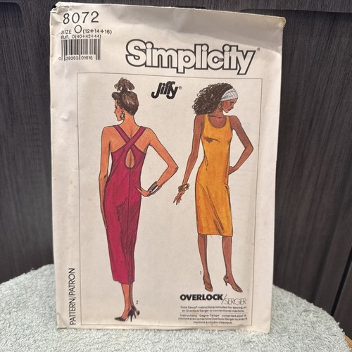 VINTAGE! 8072 Simplicity Sz O (12+14+16) Sewing Pattern Misses 1980s ...