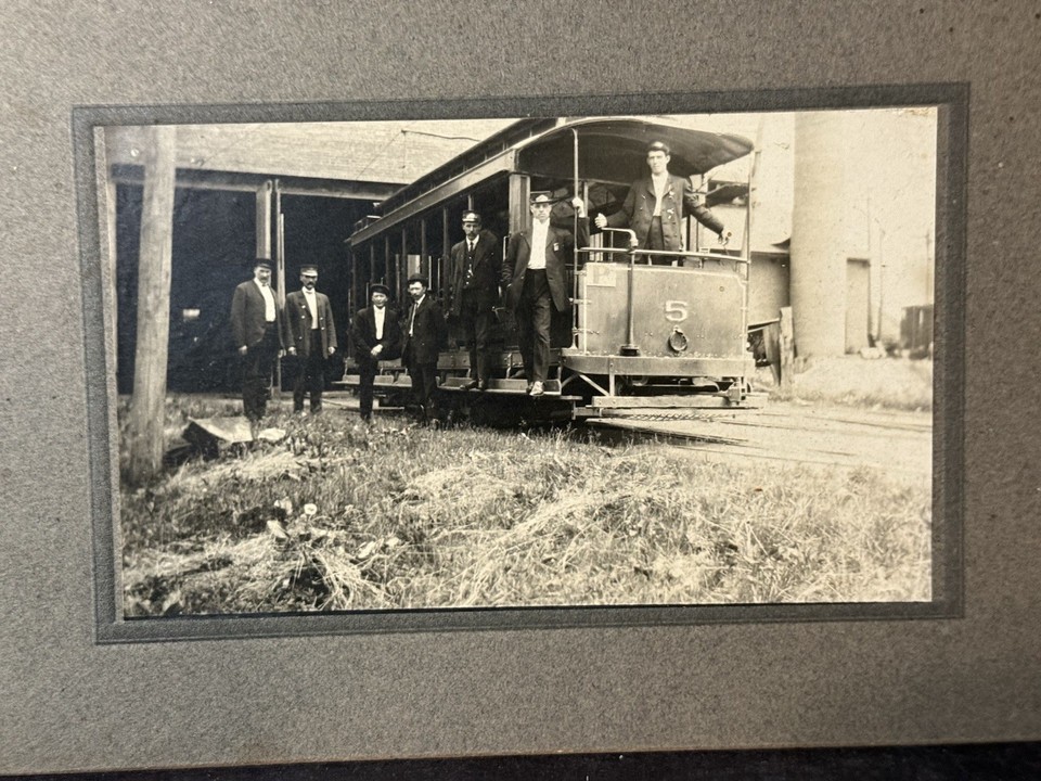 Antique Mounted Photo Train Trolley Steuben Co Area 1900s Trolley Car ...