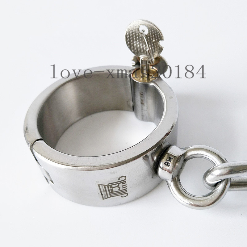 Stainless Steel 3cm High Handcuffs Wrist Cuffs Manacle Anklets Slave ...