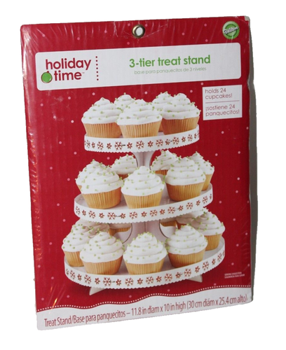 Christmas Holiday Snowflakes 3-Tier Treat White Cupcake Stand | eBay