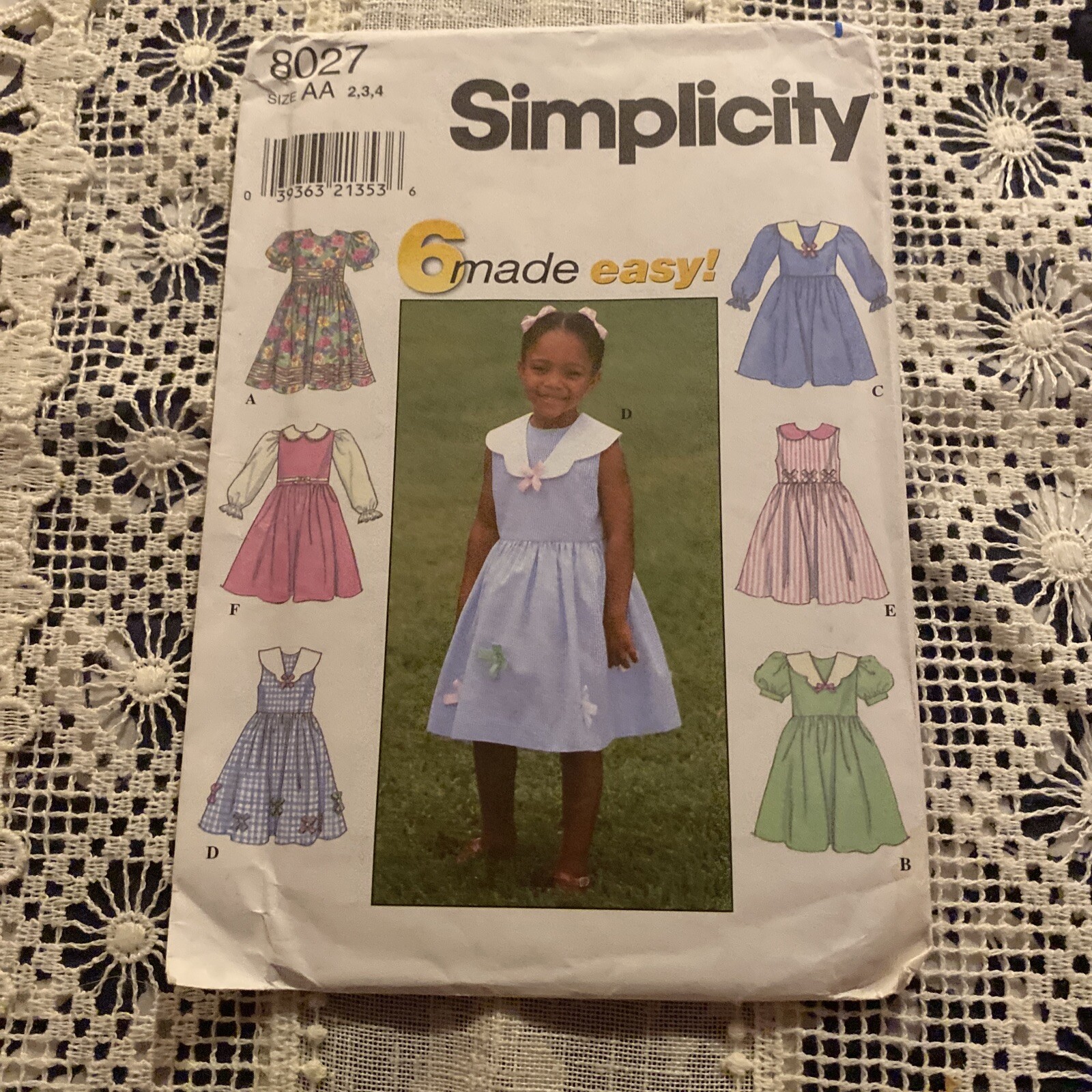 Simplicity Girl’s dress pattern size 2-4 child’s 8027 6 styles Uncut | eBay