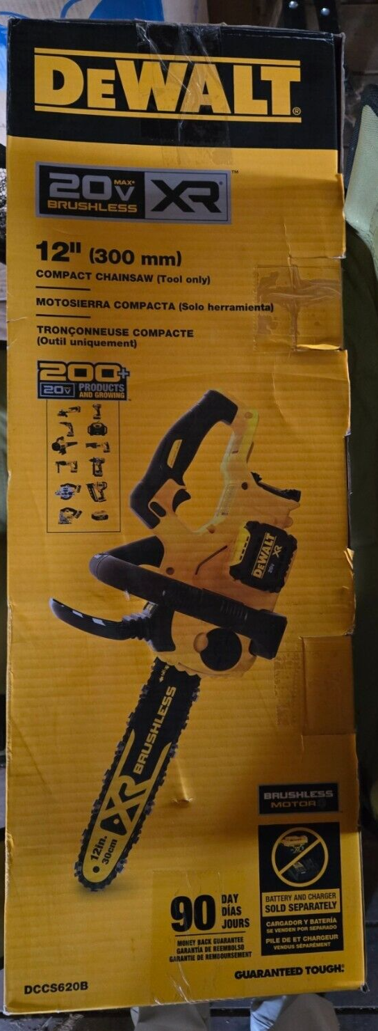 Dewalt DCCS620B 20v MAX XR Brushless 12-inch Compact Chainsaw (Tool ...