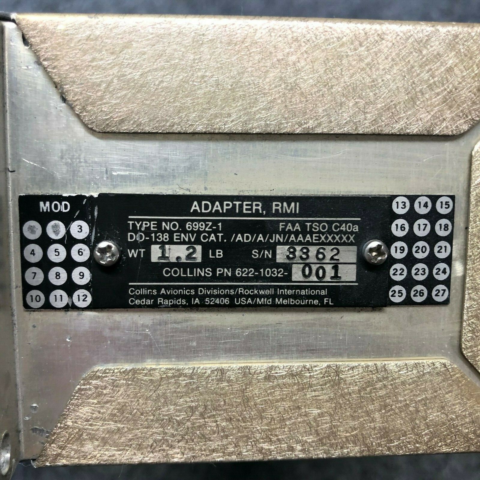 Collins 699Z-1 RMI Adapter P/N 622-1032-001 (Inspected W/8130) | eBay