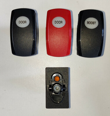 Carling V8D1 (On)/Off/(On) 20A 12V Momentary Rocker Amber LED Door ...