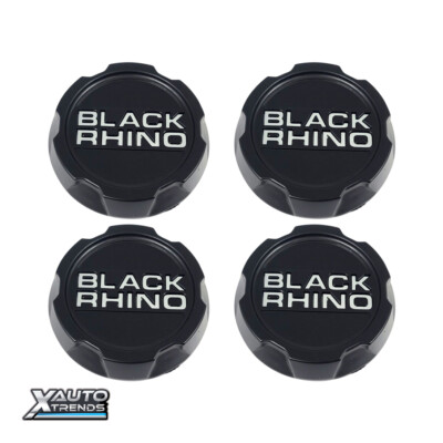 4 x Black Rhino Matte Black Chrome Letters Wheel Center Cap ...