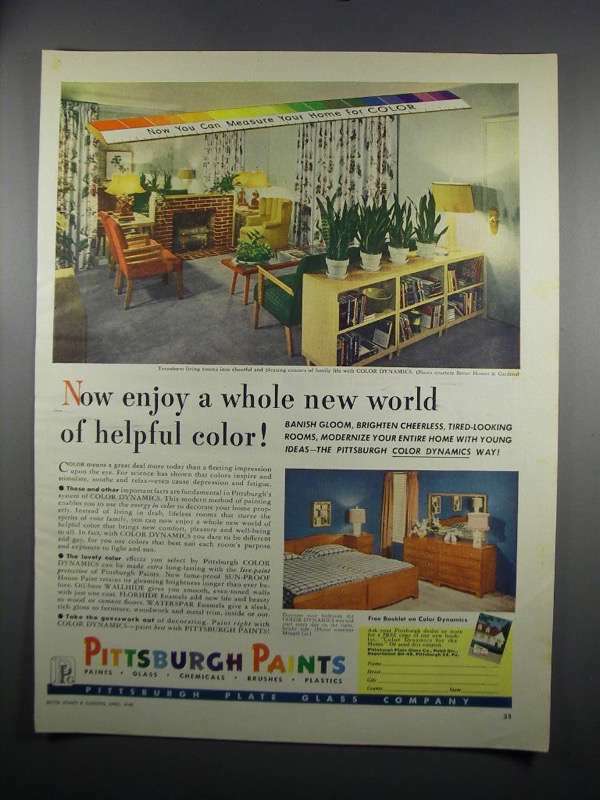 1949 Pittsburgh Paints Ad - World of Helpful Color | eBay