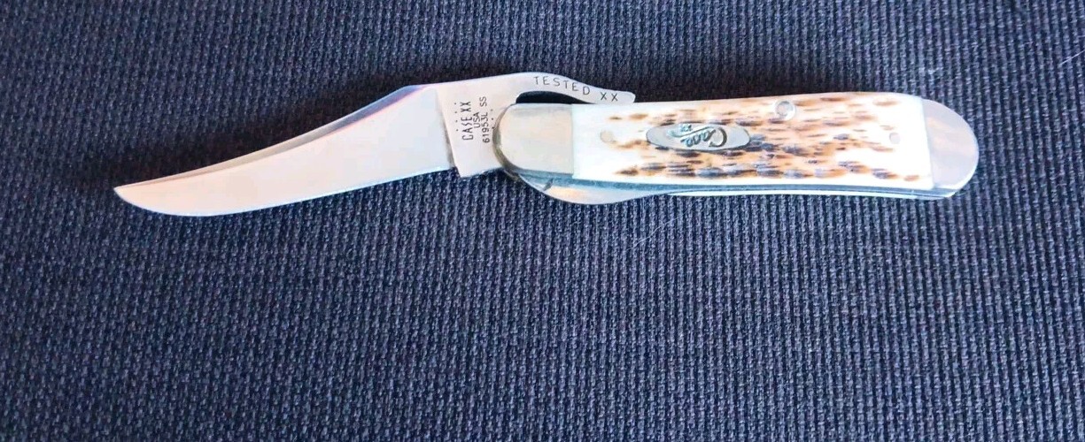 CASE XX-61953L-SS-RUSSLOCK- BURNT AMBER BONE SCALES-FOLDING LOCKING ...