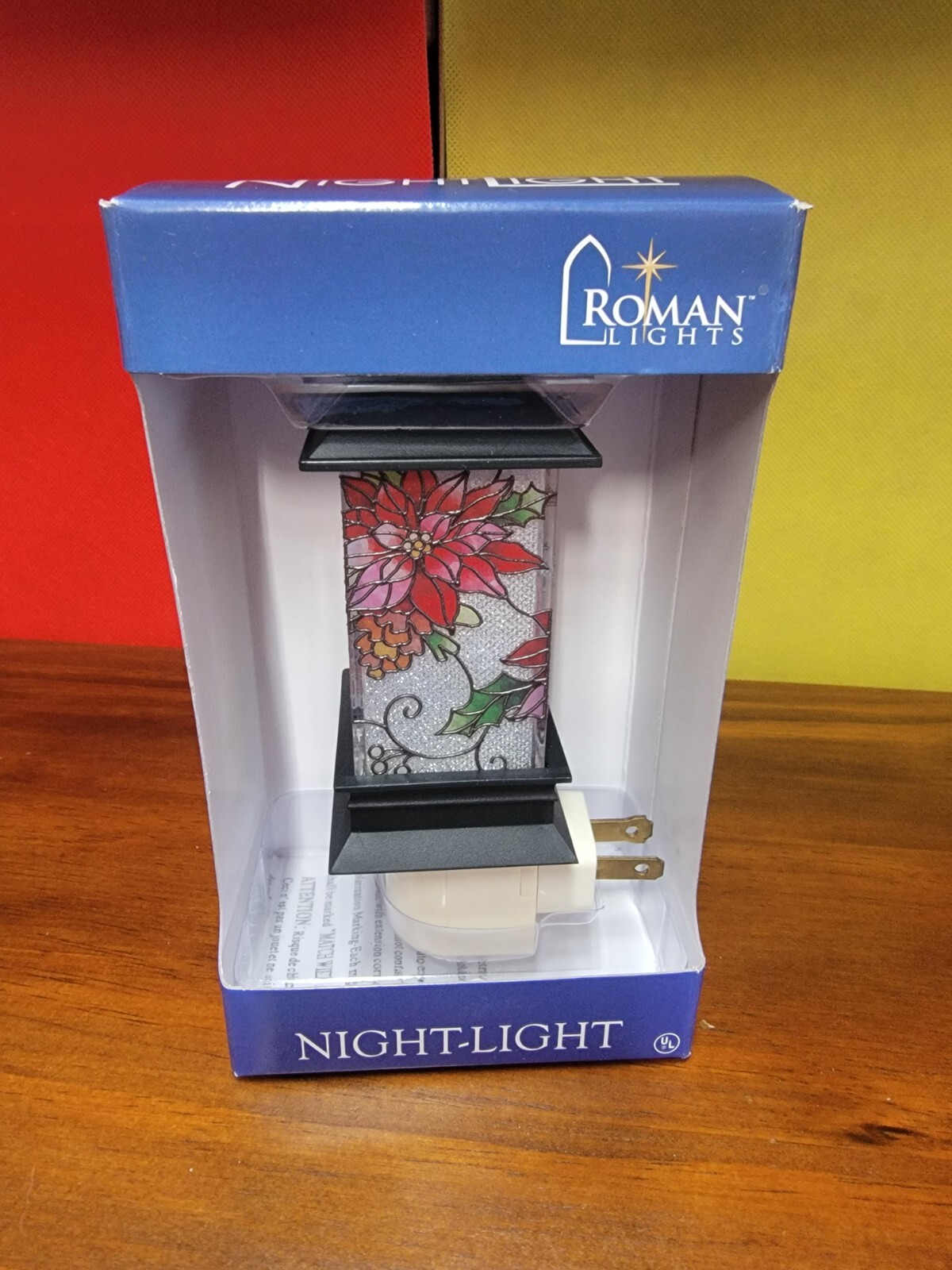 Roman Lights 6" Poinsettia Lantern Nightlight Night Light NEW #160181 ...