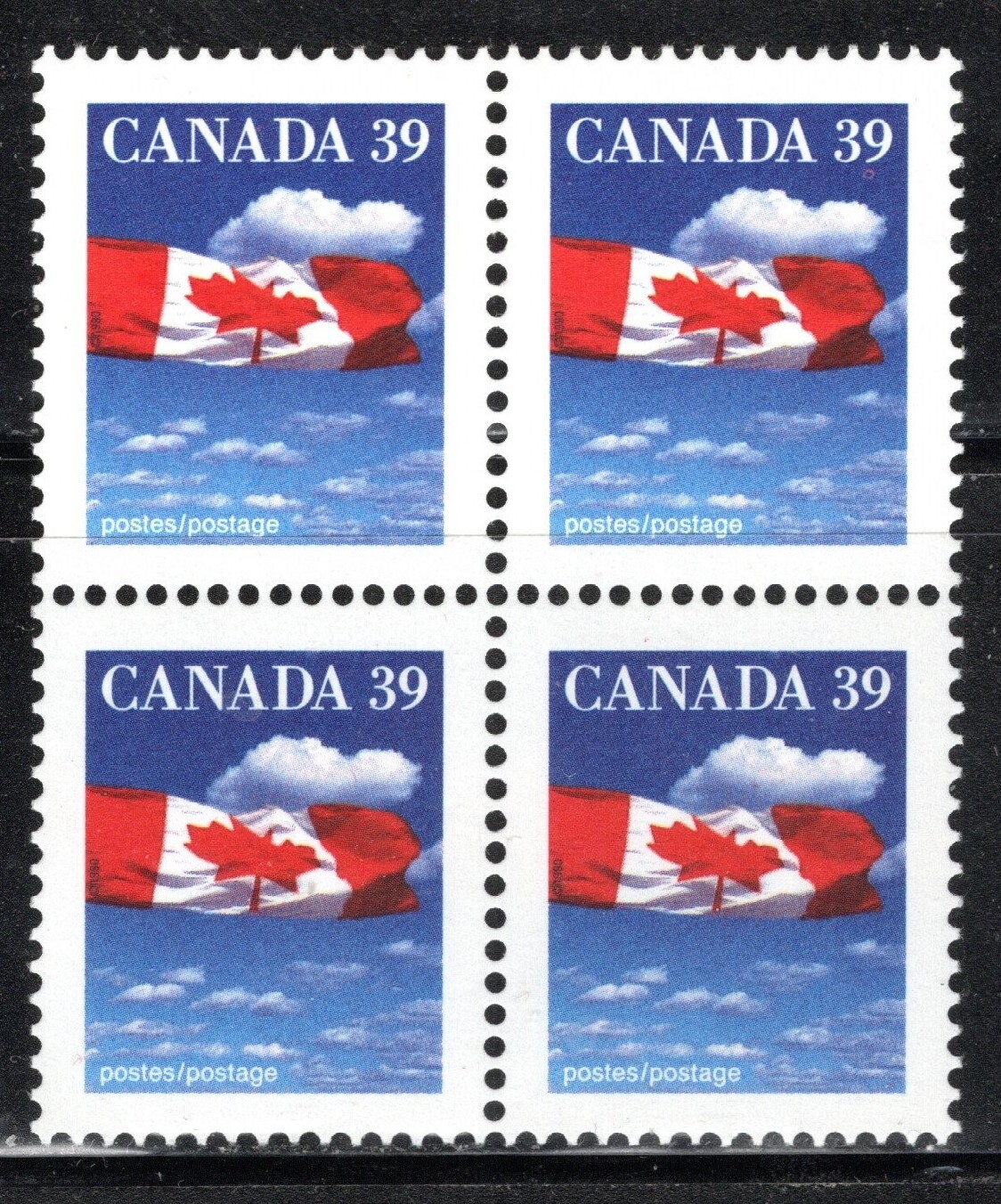 Canada Stamp Scott #1166, 39c, Canadian Flag, Block of 4, OG, MNH, SCV ...