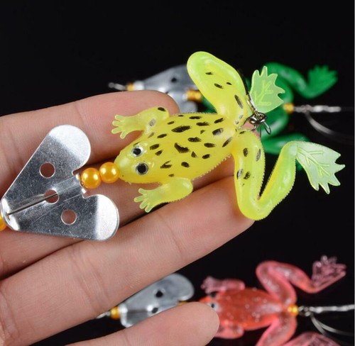 8PCS Frog Soft Bait Jigs Fishing Lures 9cm/6.2g Artificial Crankbait ...