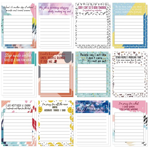 24 Pcs Funny Notepads with Sayings Sticky Funny Office Supplies to Do ...
