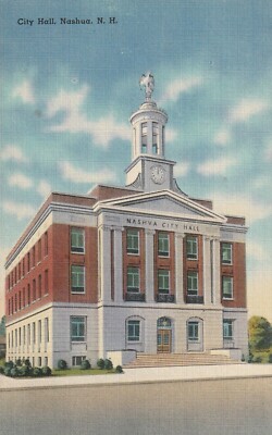 C1940s City Hall Bldg, Nashua, New Hampshire, Tichenor Quality , A482 ...