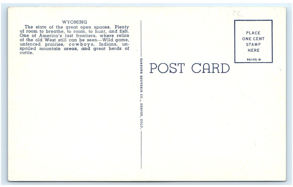 WY Postcard- LARGE LETTER GREETINGS FROM OLD WYOMING | eBay