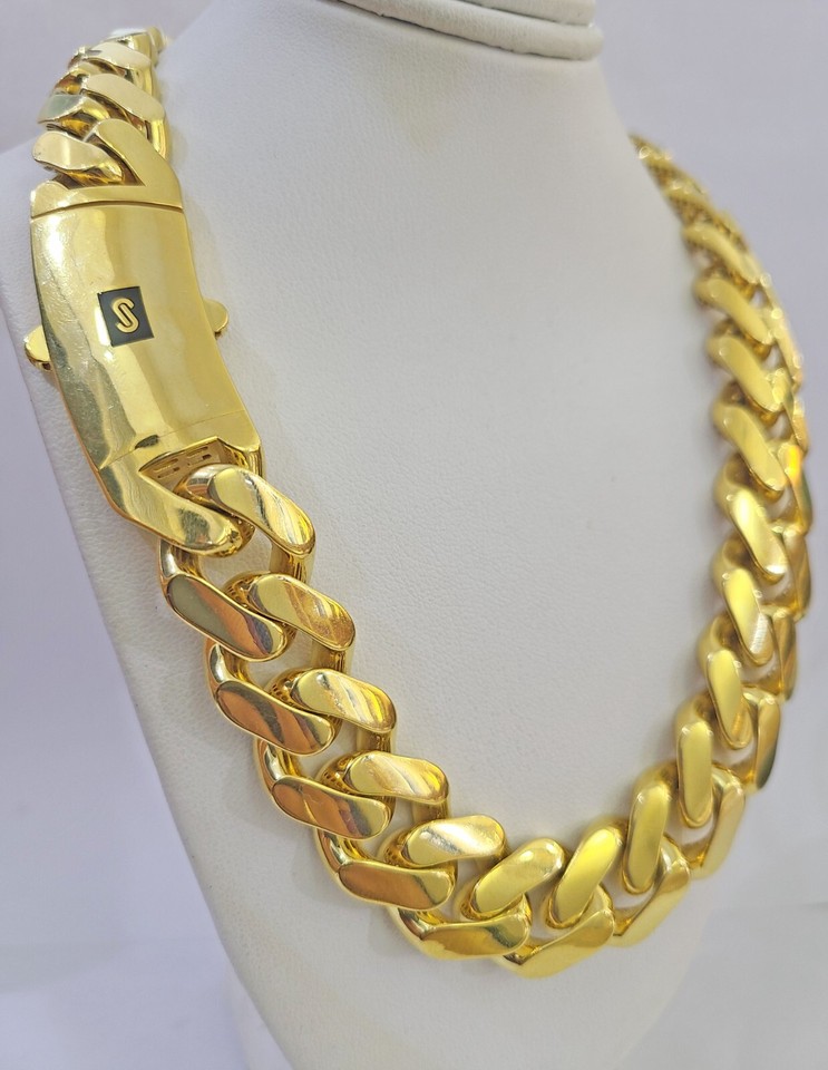 10k Gold Men Royal Monaco Link Chain 26inch 17mm Gold THICK 10kt Real ...