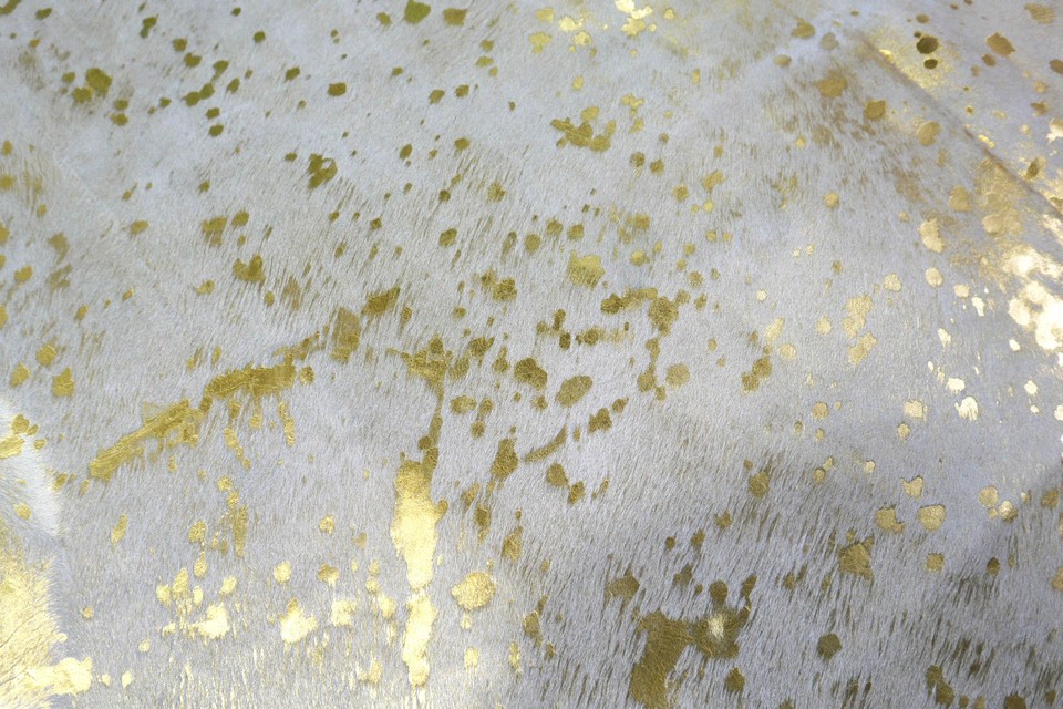 Metallic Gold Brazilian Cowhide Rug -New Gold Devore Cowhide Rug ...