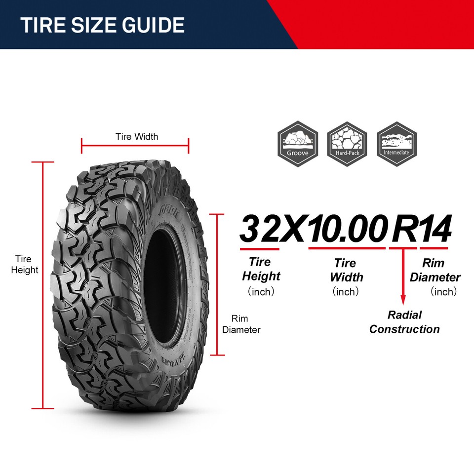 Set Of 4 Radial 10Ply 32X10-14 ATV UTV SXS Tires 32X10X14 32X10R14 All ...