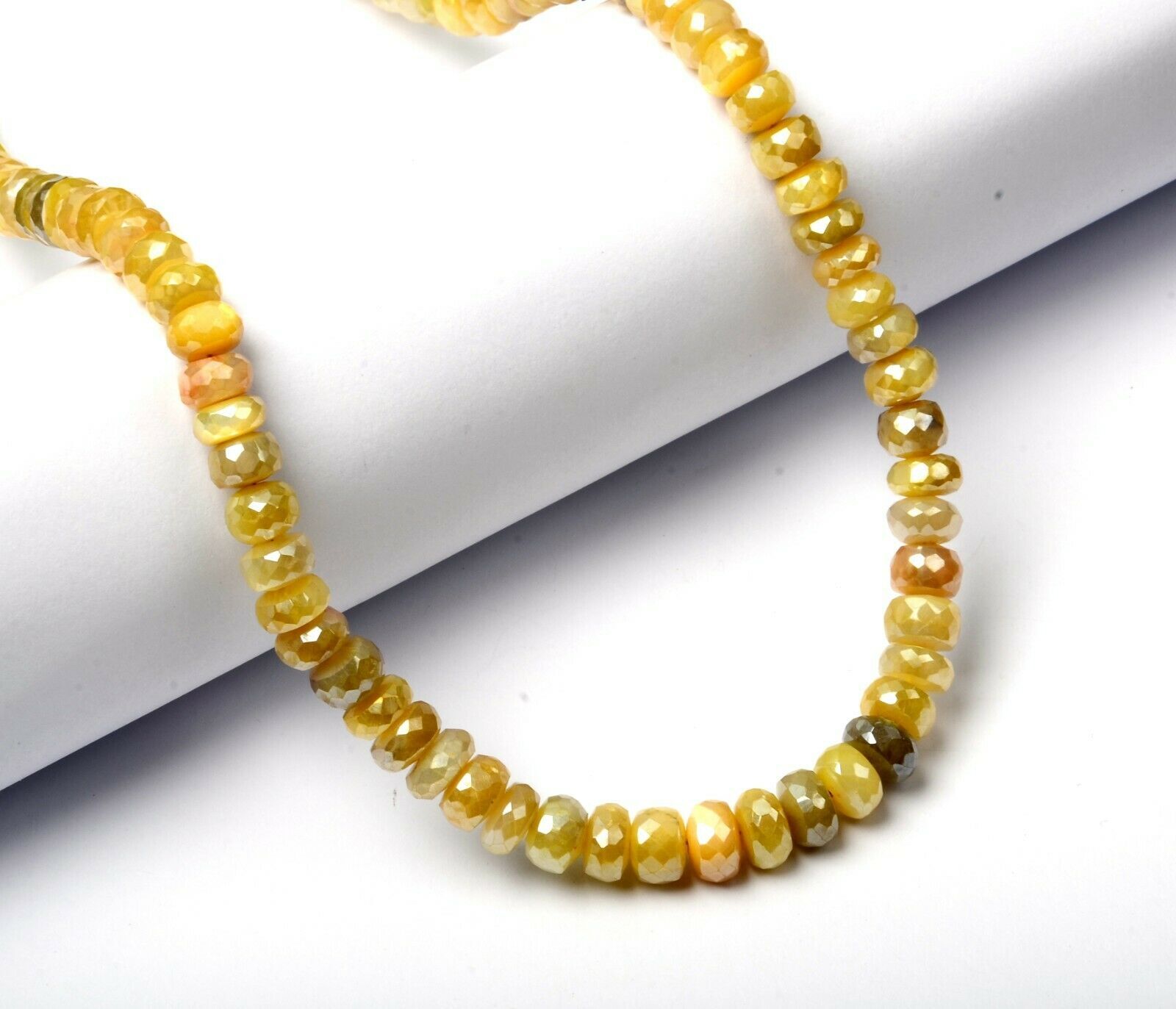 Natural Moonstone Necklace 7-8 MM Beads 16 Inch Light Coted Moonstone ...