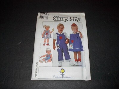 Simplicity Pattern 8527 Toddlers Overalls, Dress, Jumper, Shirt w ...