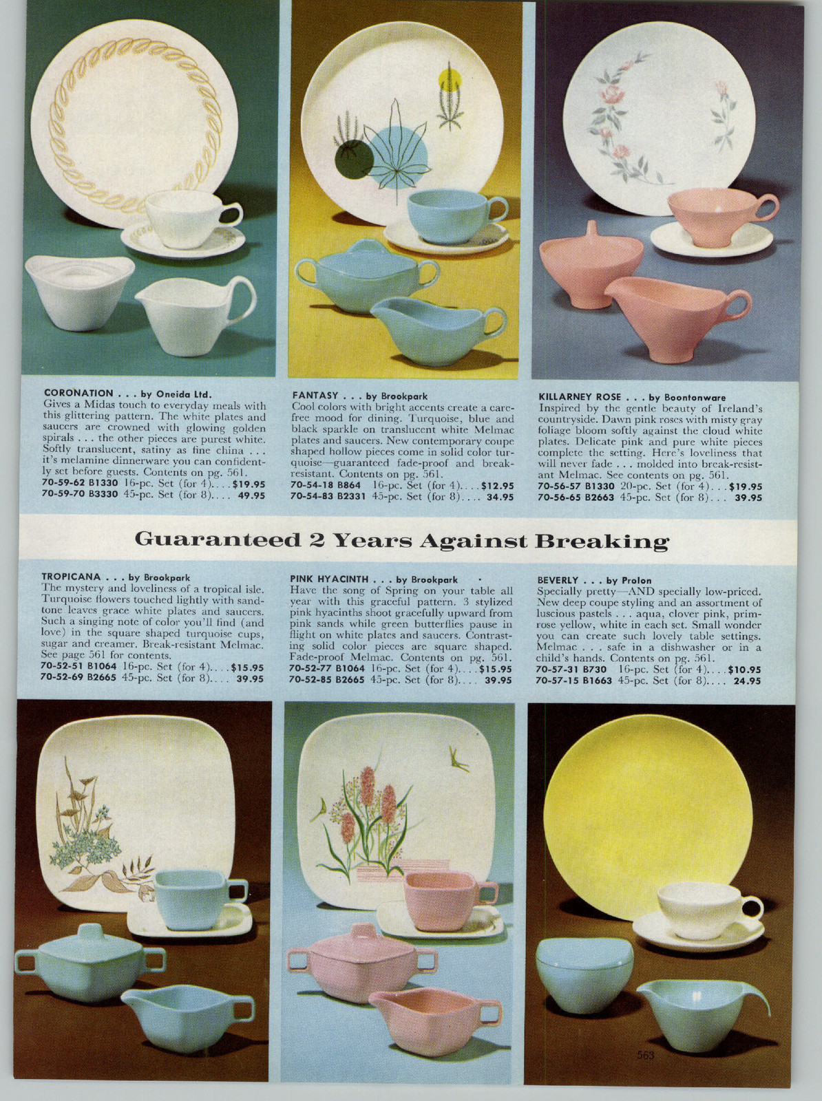 1961 PAPER AD Melmac China Dinnerware Prolon Boontonware Brookpark ...