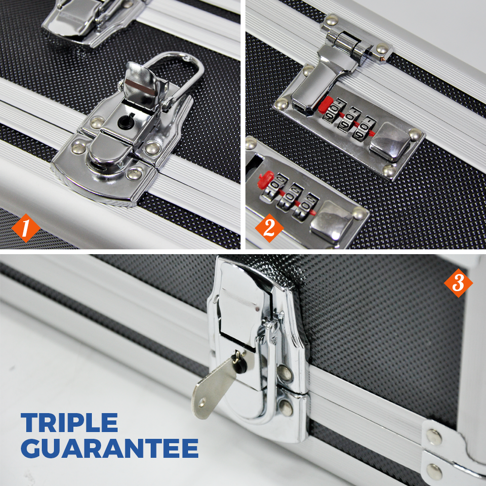 2 in 1 Hard Gun Case Aluminium Double Sided Hunting Safes Rifle Shot ...