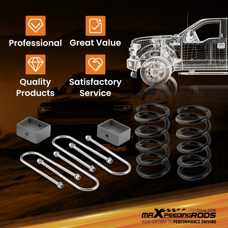 Front 3" Rear 4" Coil Spring Lowering Kit For Chevy S10 GMC S15 Sonoma ...