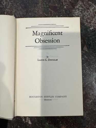 MAGNIFICENT OBSESSION by Lloyd C. Douglas (1957) missing dust jacket | eBay
