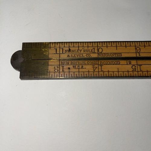 Vintage Stanley Rule & Level Co No 62 Folding 24" Boxwood & Brass Ruler ...
