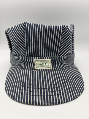 1940s-50s Key Imperial Sanforized Denim Engineer Hat Work Wear Railroad ...
