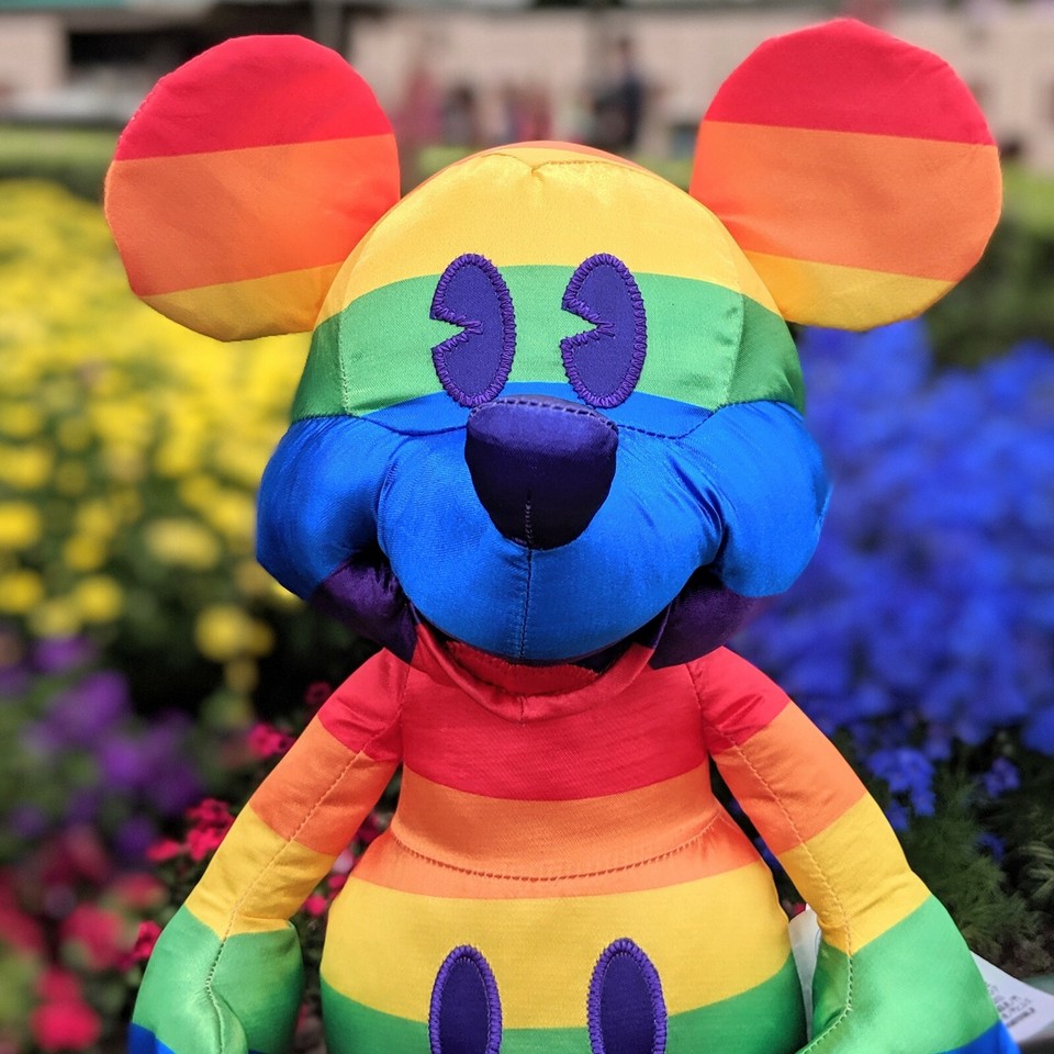 Mickey Mouse Rainbow Plush 2019 Disney Store Limited Release LGBTQ Gay ...