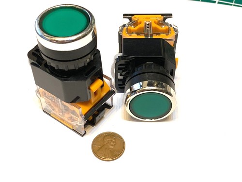 2 pieces Green momentary push button switch 22mm normally open closed ...