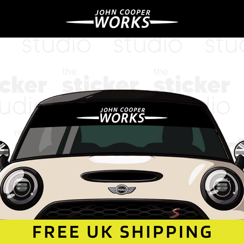 JOHN COOPER WORKS Sunstrip - Banner Windscreen Sticker - JCW Mini ...