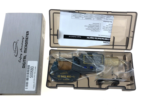 Pin Anvil Digital Micrometer Tube Spherical 0-1"/0.00005" iGaging | eBay