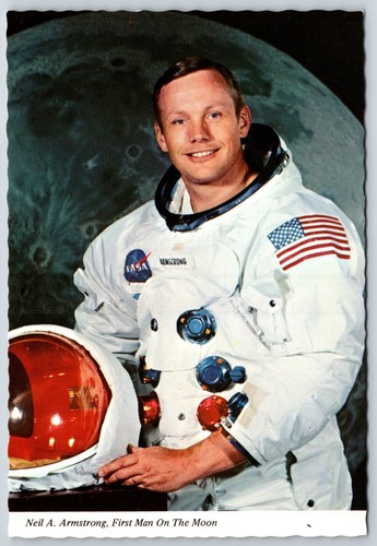Space~Astronaut Neil Armstrong First Man On The Moon Color Photo~Vtg ...