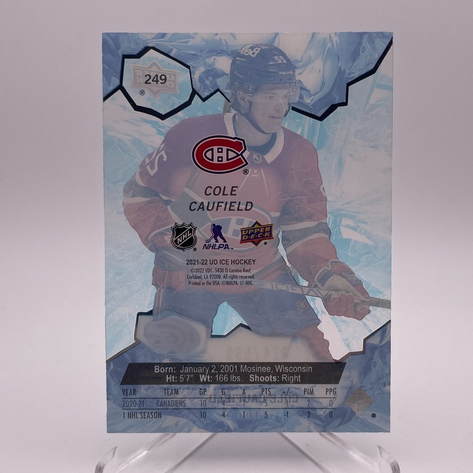2021-22 Upper Deck Ice Cole Caufield Ice Premieres Blue /599 #249 ...