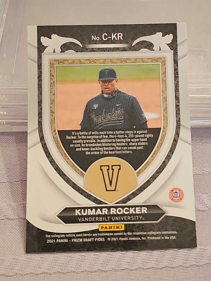 Kumar Rocker, Texas Rangers, 2021 Panini Prizm Draft Picks Crusade C-KR ...