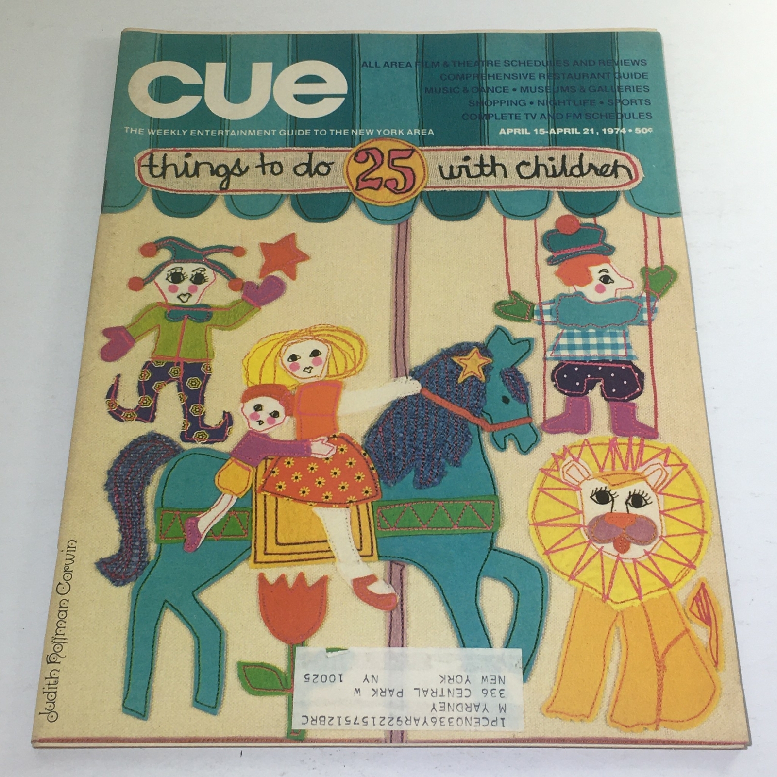 Cue Magazine: April 15-21 1974 - Full Magazine/Theme Cover Judith ...