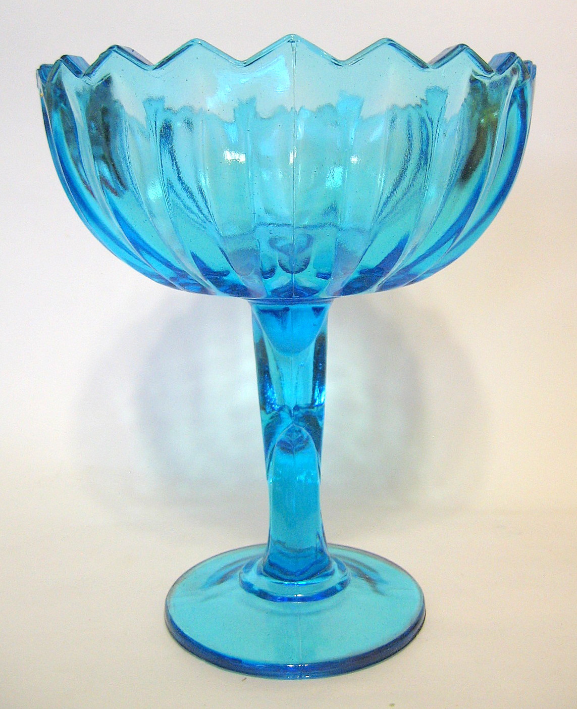 Vintage Indiana Glass Compote Tulip Shape Horizon Blue Model 1170 7 to ...