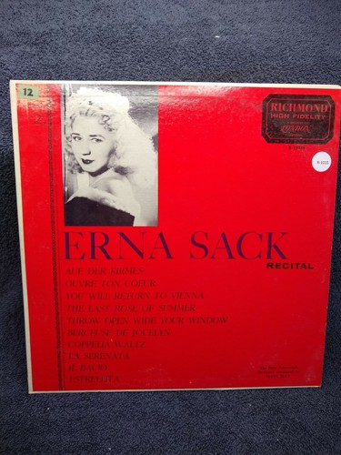 Richmond - Erna Sack - Erna Sack Recital - 33 RPM - B 19049 - Hi-Fi | eBay