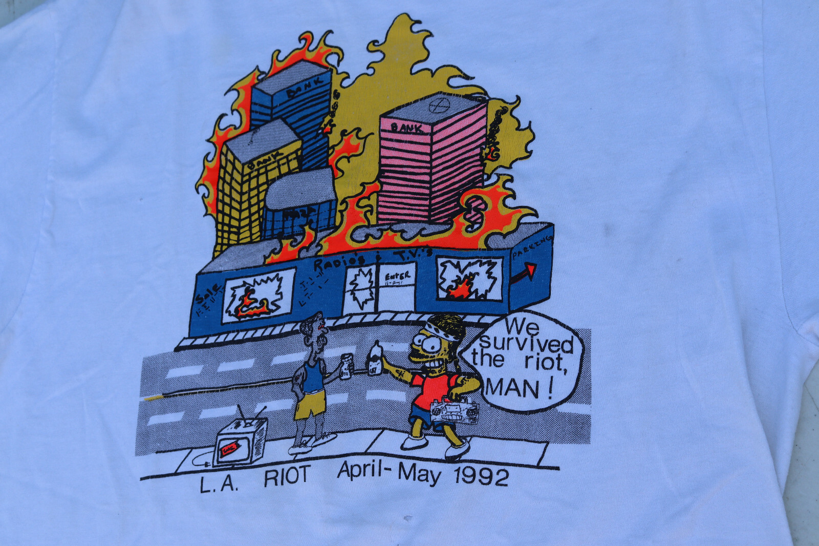 RARE Vintage 1992 LA Riots Simpsons Bart We Survived … - Gem