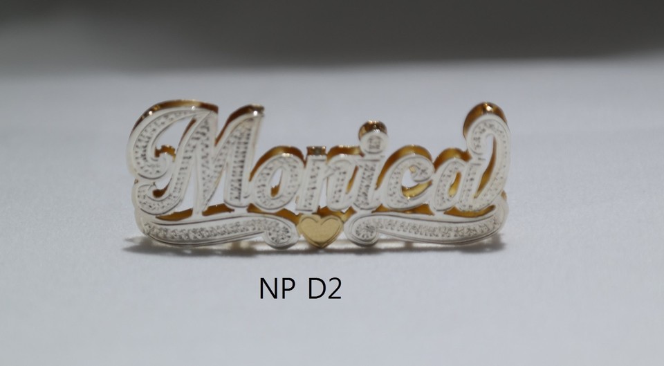 PERSONALIZED DOUBLE NAME PLATE (10k,14k,Fine Silver gold overlay) | eBay