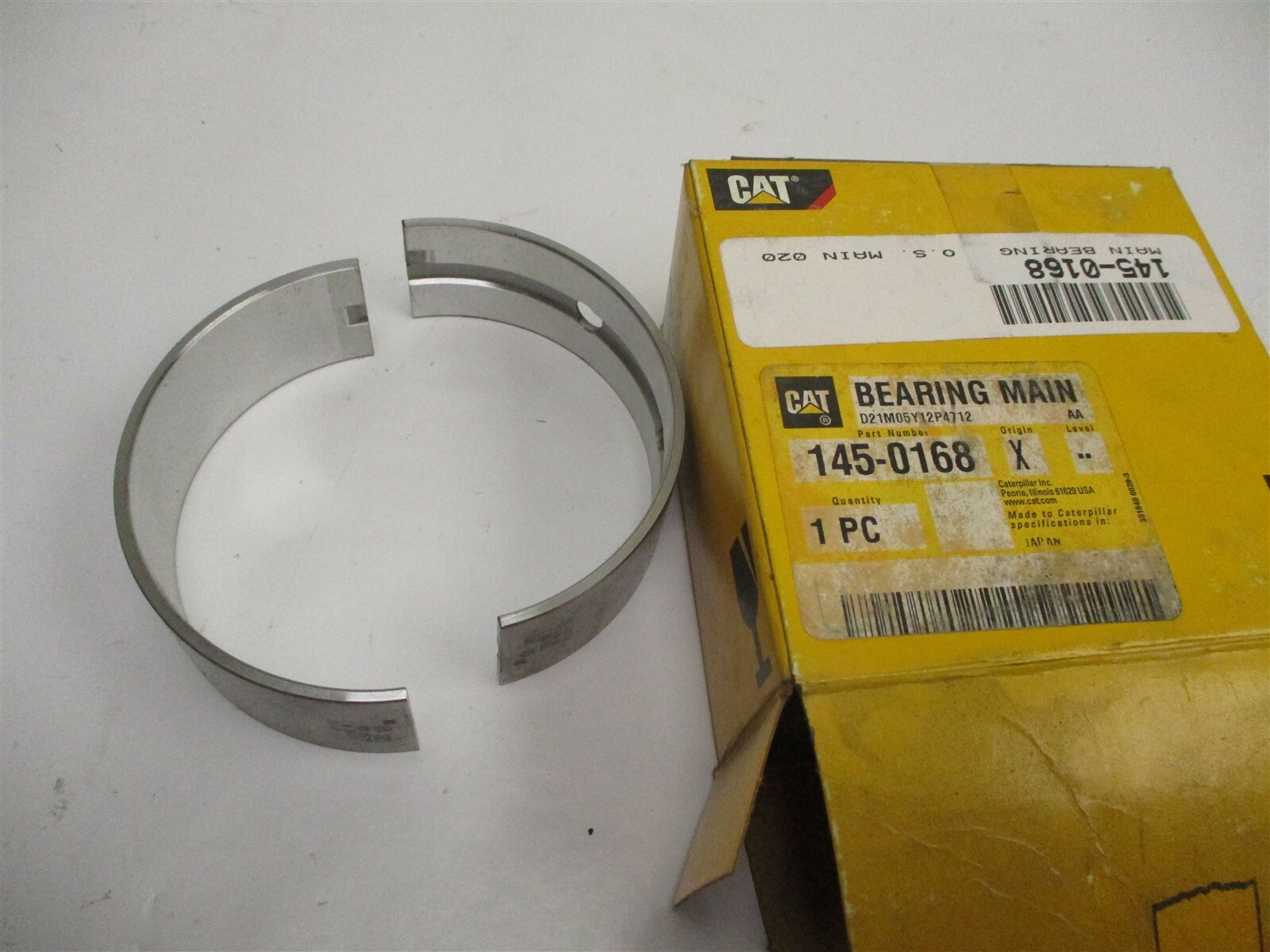 145-0168 GENUINE FITS CATERPILLAR CAT MAIN BEARING 1450168 3116 ENGINES ...