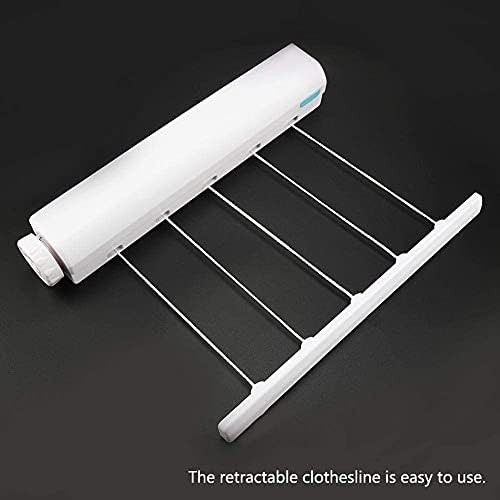 18m 5 Lines Retractable Washing Line Clothes Drying Laundry Line Indoor ...