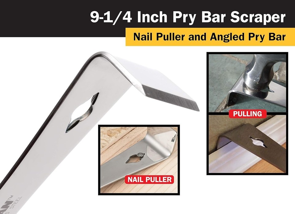 9-1/4-Inch Stainless Steel Pry Bar Scraper | eBay