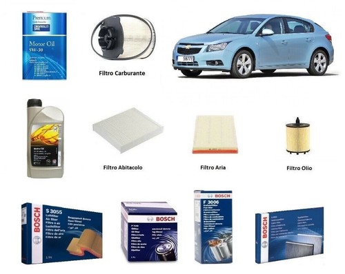 Set Entretien Bosch pour Chevrolet Cruze 2.0 CDI 120 Kw + 7 Litres ...